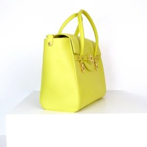 Versace | Bags | Versace Leather Large Signature Tote Bag Yellow | Poshmark